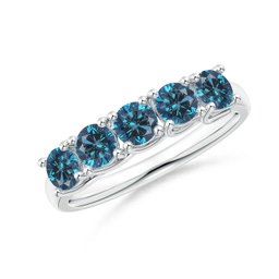 Shared Prong-Set White and Enhanced Blue Diamond Eternity Ring | Angara