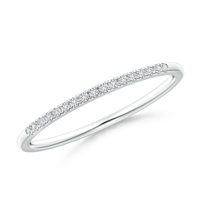 Floating Round Diamond Semi Eternity Wedding Ring for Her | Angara