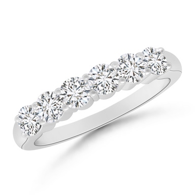 Floating Round Diamond Semi Eternity Wedding Ring for Her | Angara