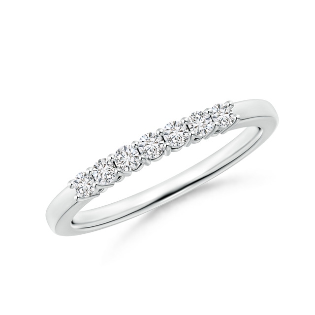 Floating Round Diamond Semi Eternity Wedding Ring for Her | Angara