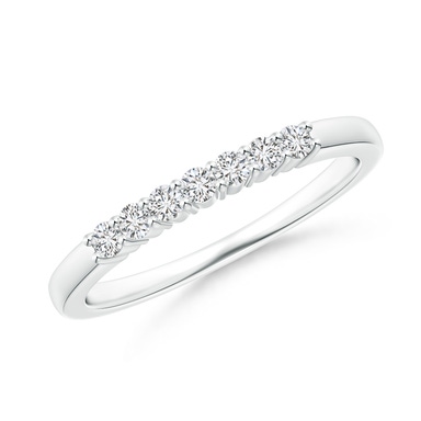 Floating Round Diamond Semi Eternity Wedding Ring for Her | Angara