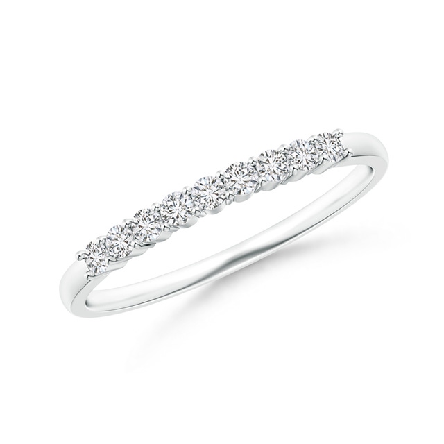 Floating Round Diamond Semi Eternity Wedding Ring for Her | Angara