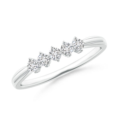 Floating Round Diamond Semi Eternity Wedding Ring for Her | Angara