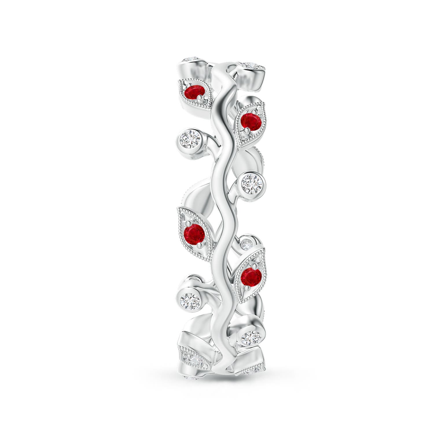Ruby Vine and Leaf Eternity Band