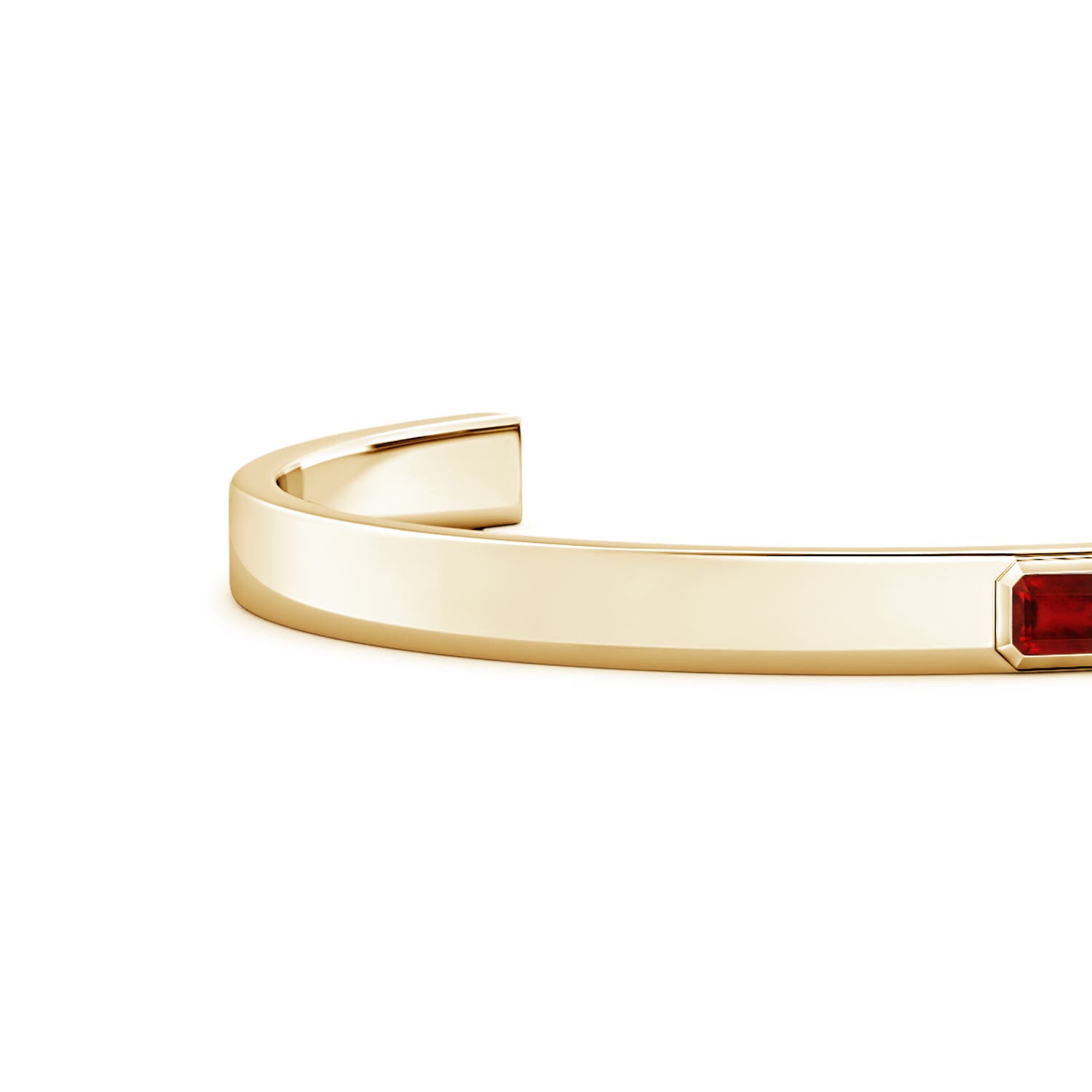 East-West Emerald-Cut Lab-Grown Ruby Men’s Cuff Bracelet