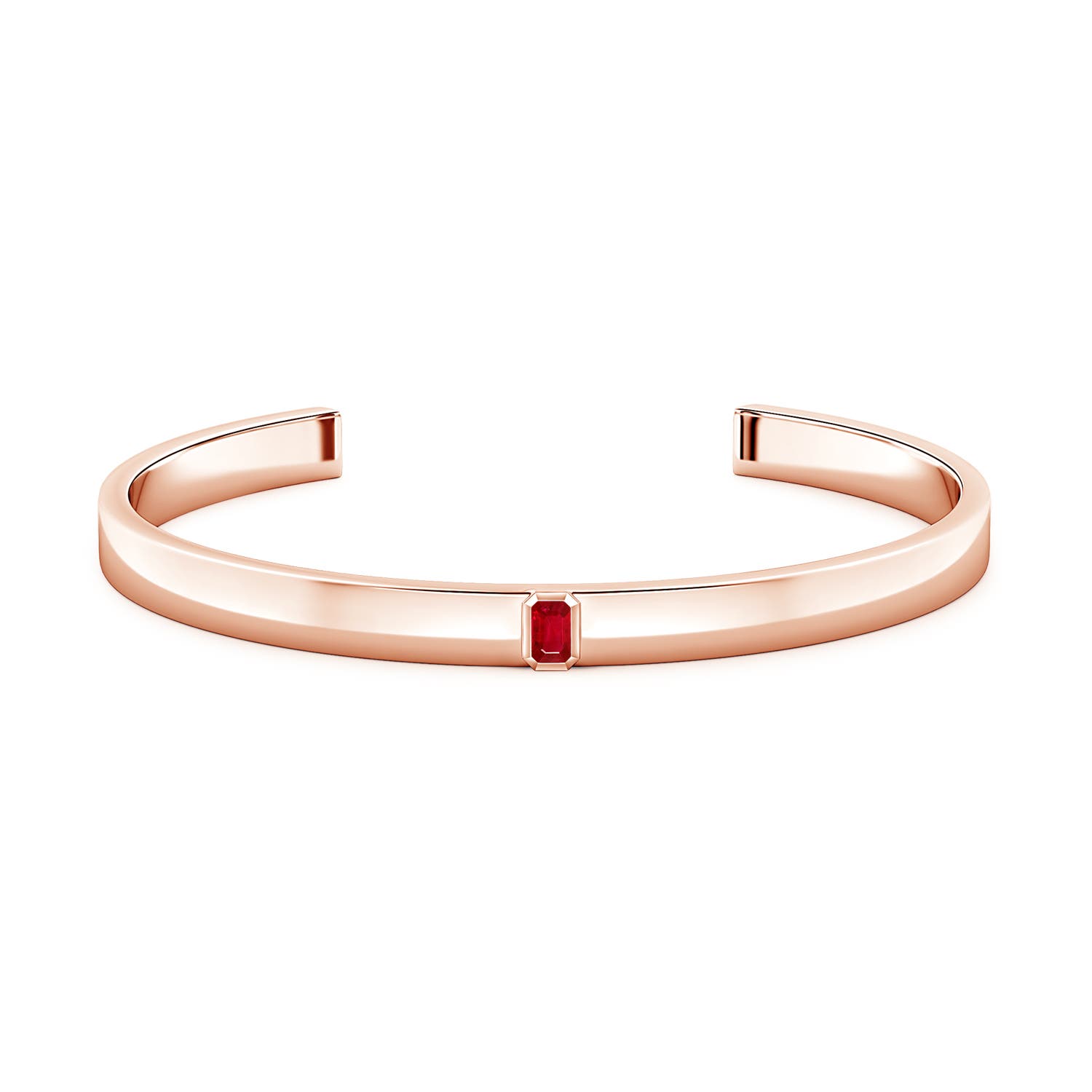 Emerald-Cut Ruby Cuff Bracelet