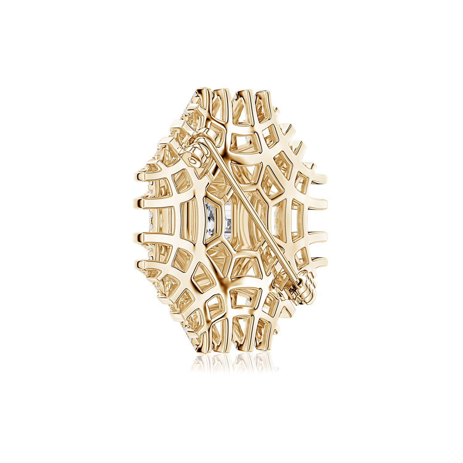Asscher-Cut Lab-Grown Diamond Men’s Latticework Brooch