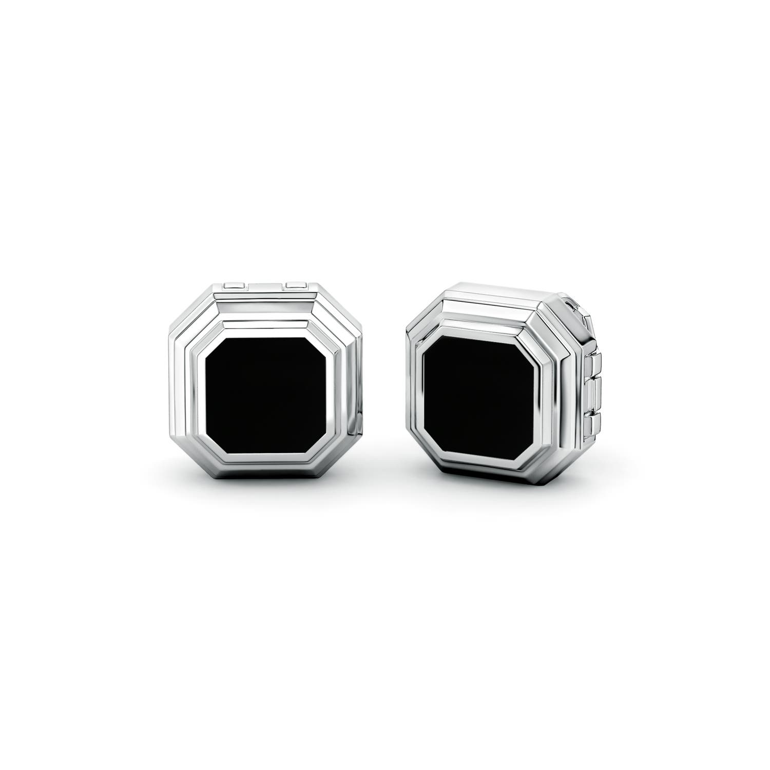 Square Emerald-Cut Black Onyx Men’s Octagon Button Cover