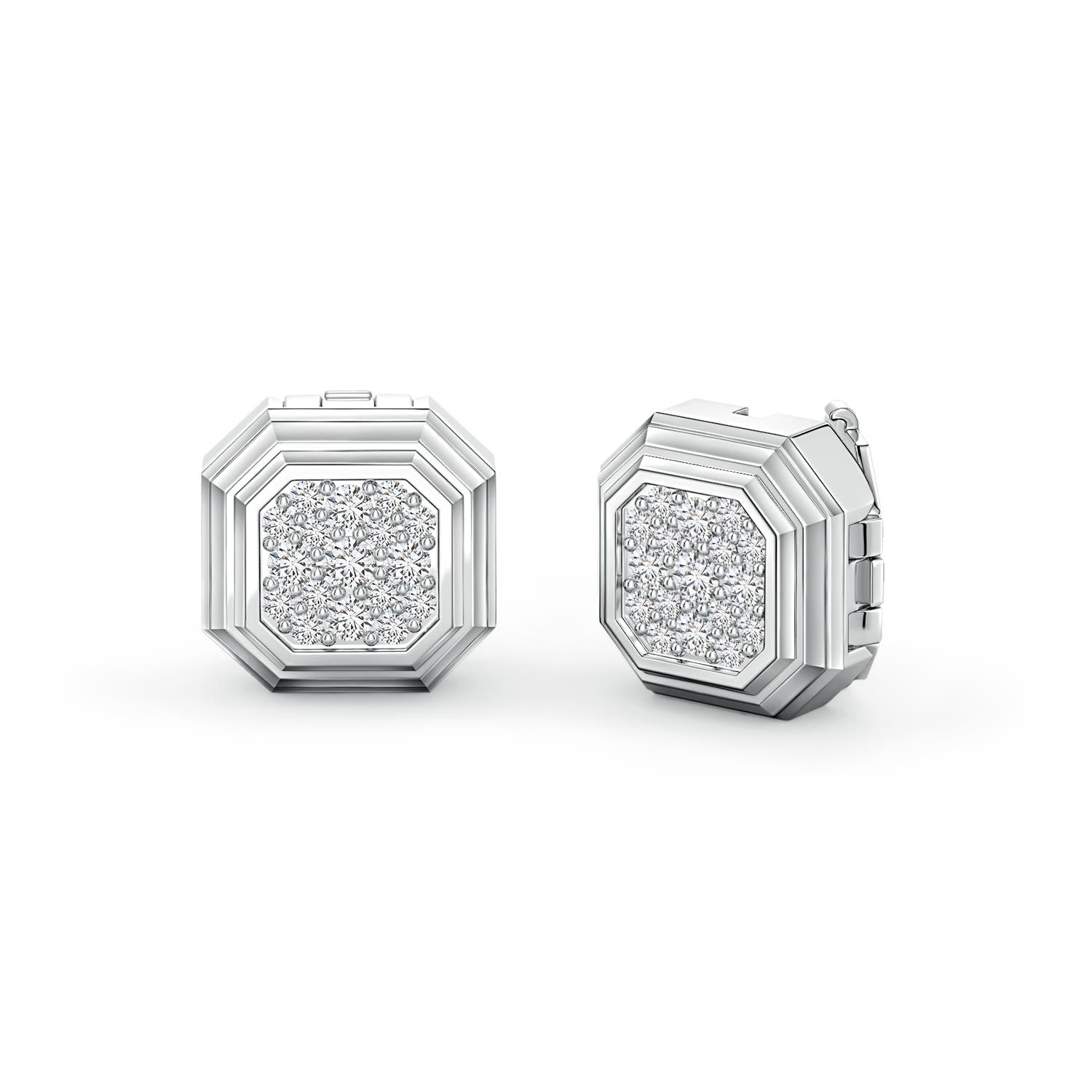 Pavé-Set Diamond Men's Octagon Button Covers