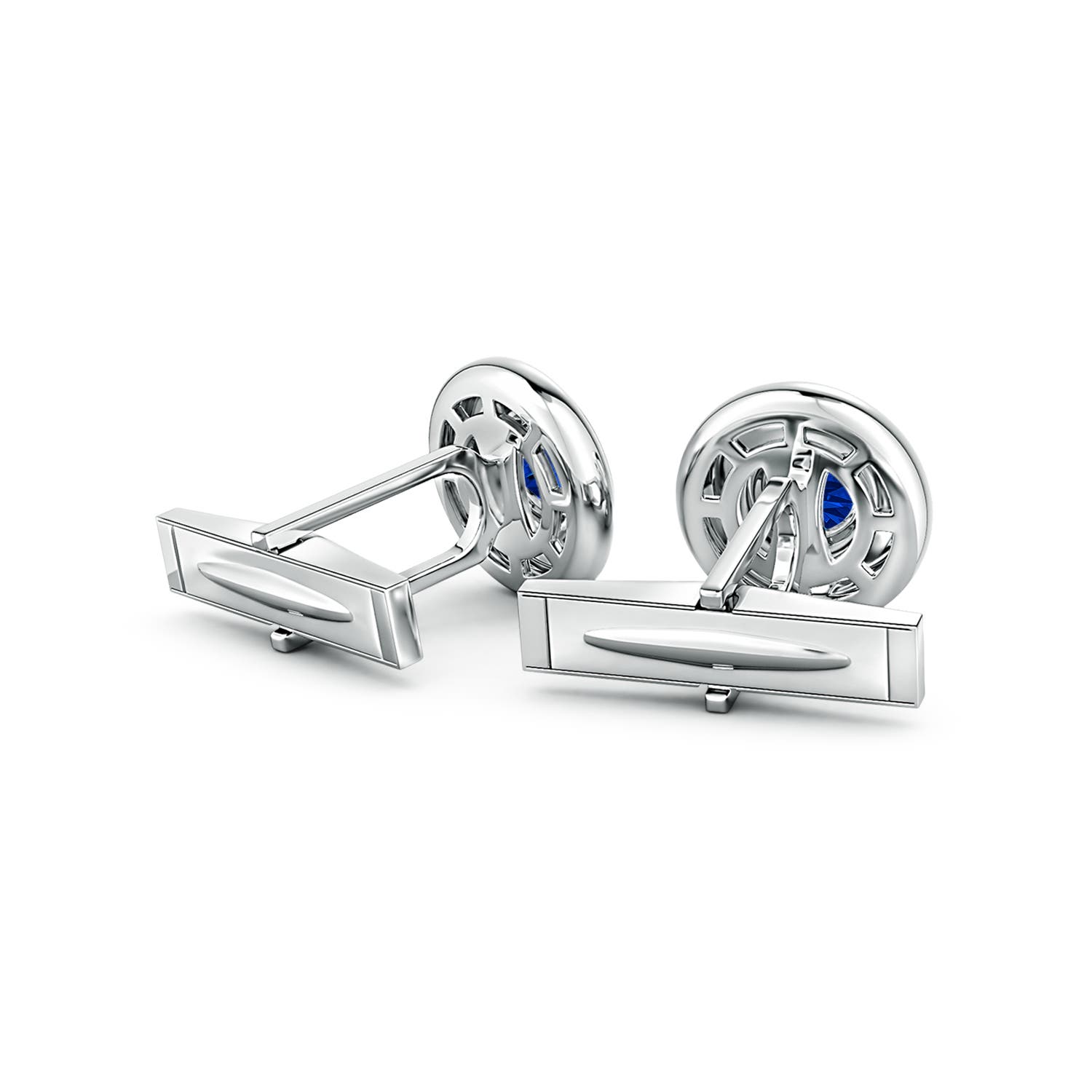 Men's Lab-Grown Blue Sapphire Cufflinks