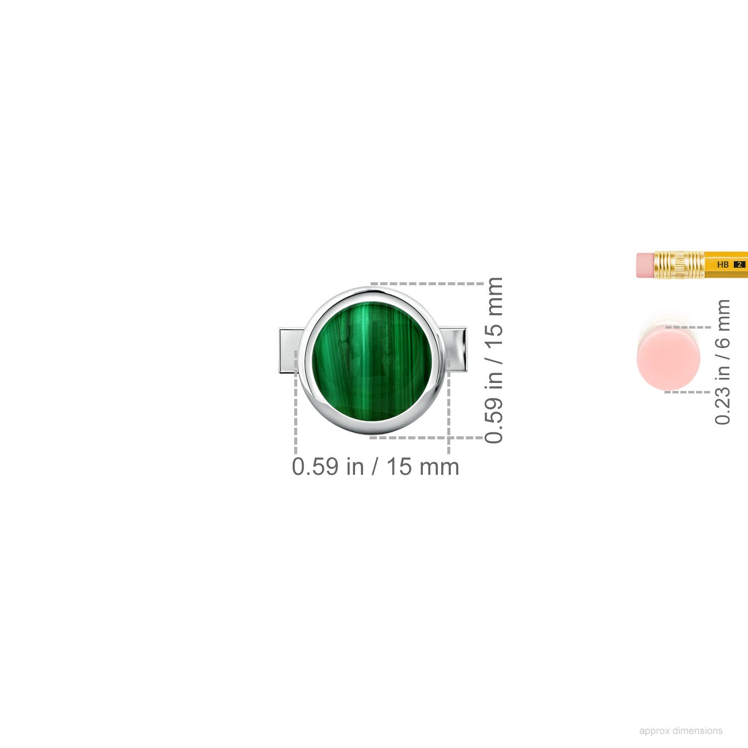 Round Malachite Men's Cufflinks