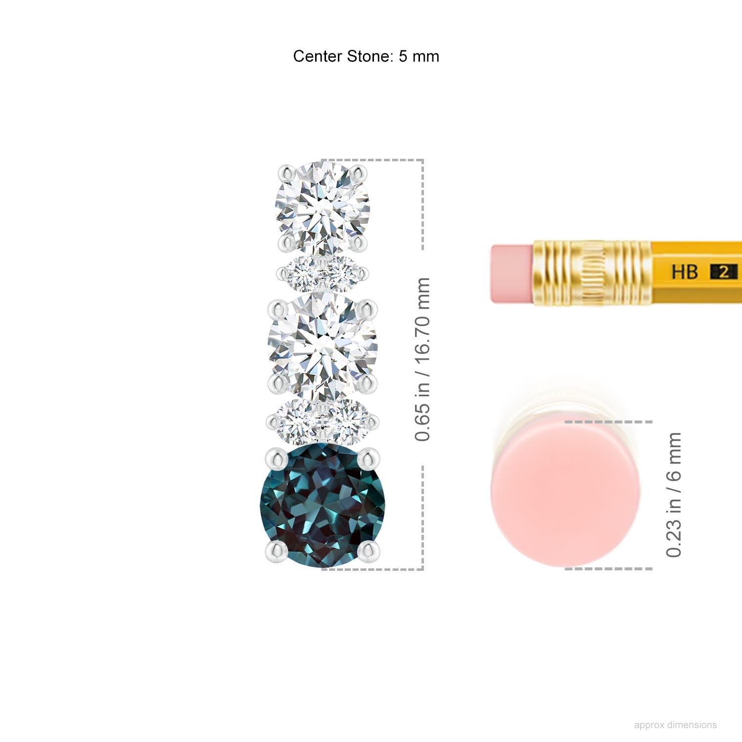 Graduated Lab-Grown Alexandrite and Diamond Journey Earrings