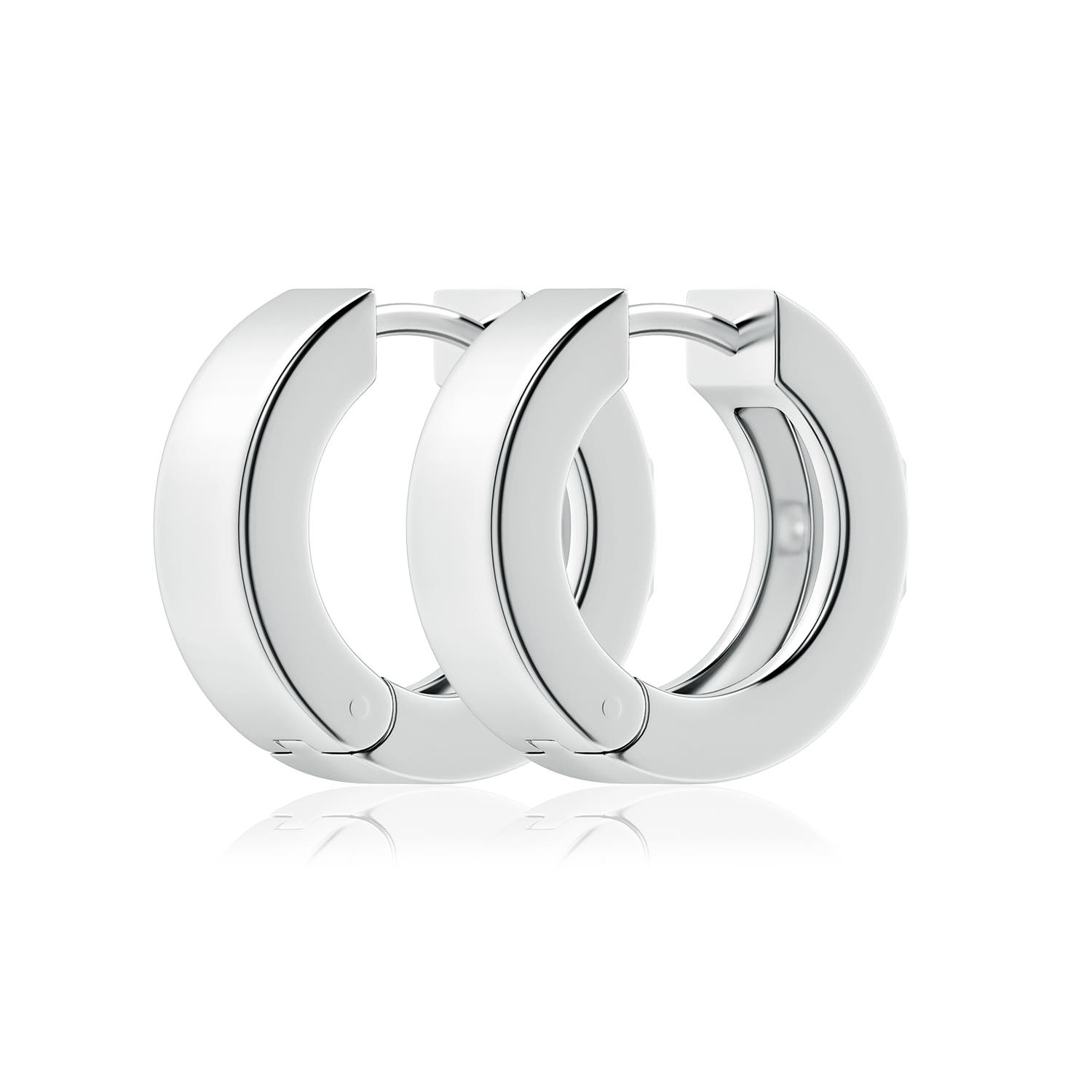 Emerald-Cut Lab-Grown Ruby Men’s Octagon Huggie Hoop Earrings