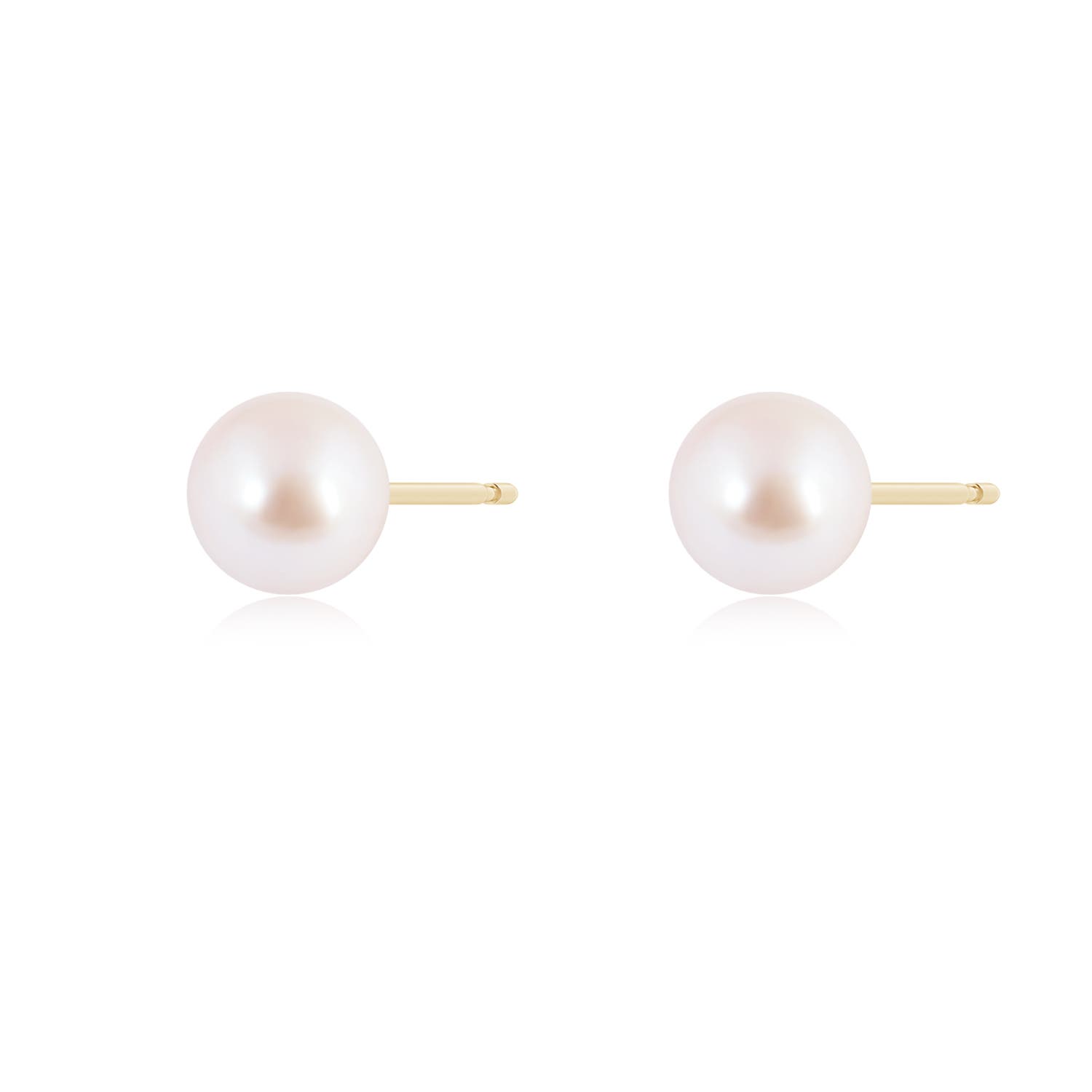 ANGARA Classic Japanese Akoya Pearl Solitaire Studs 14K Solid Gold (AAA, 7mm) | eBay