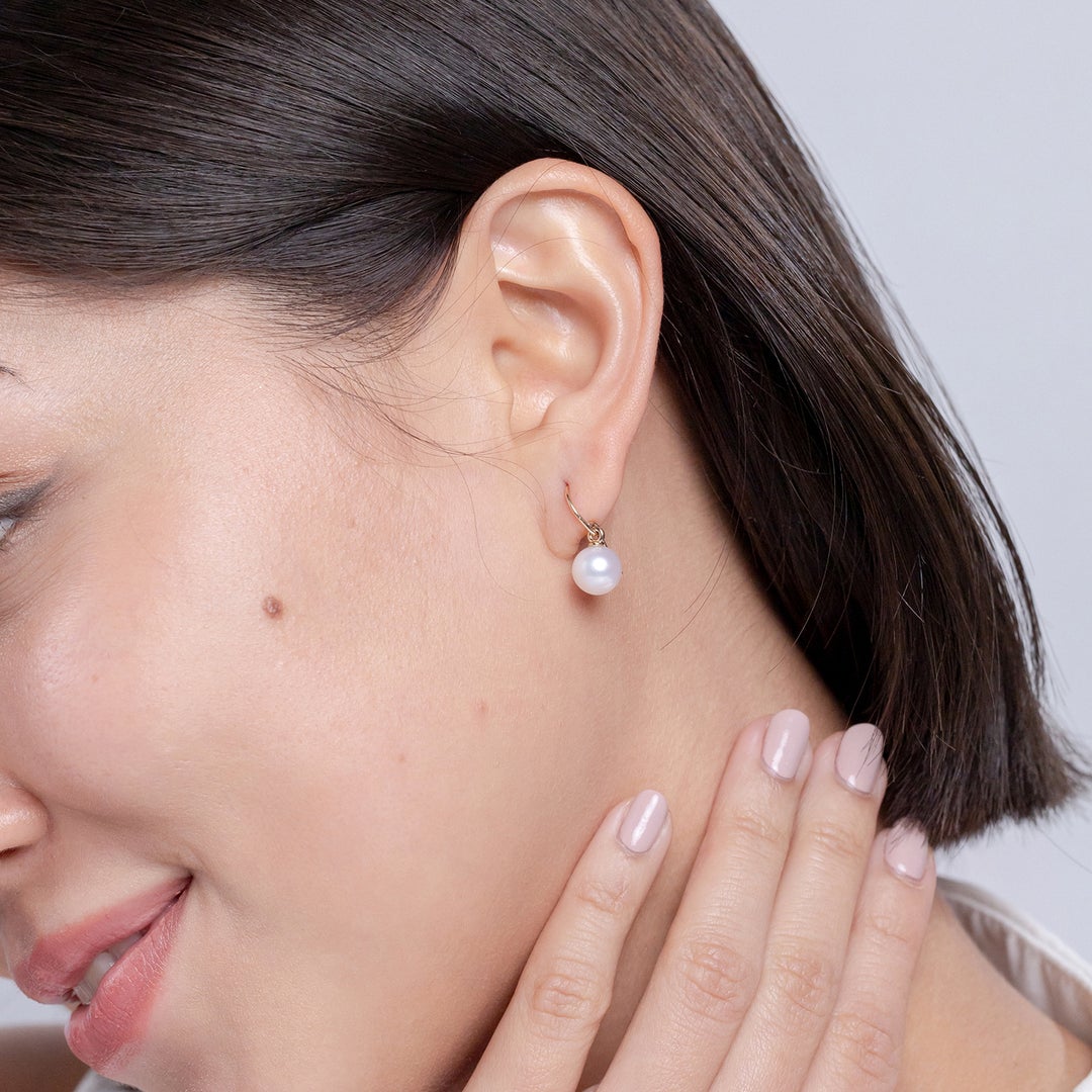 Classic Freshwater Pearl Fish Hook Earrings