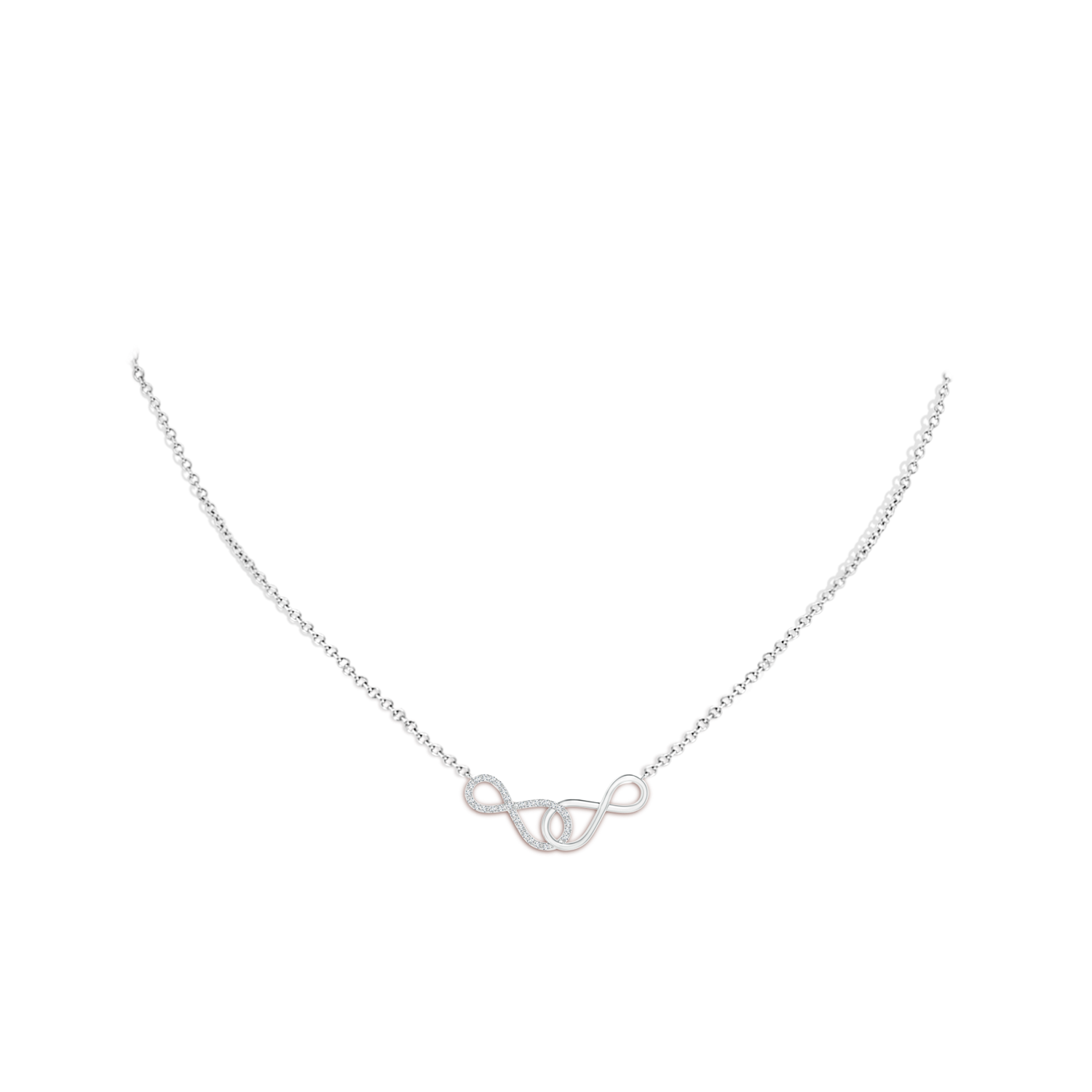 Lab-Grown Interlocking Diamond Sideways Infinity Necklace