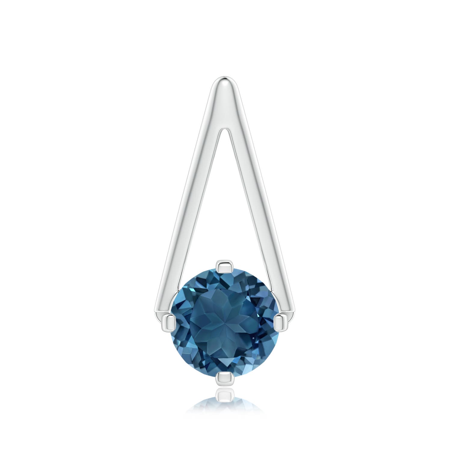 Free Round London Blue Topaz Triangle Pendant