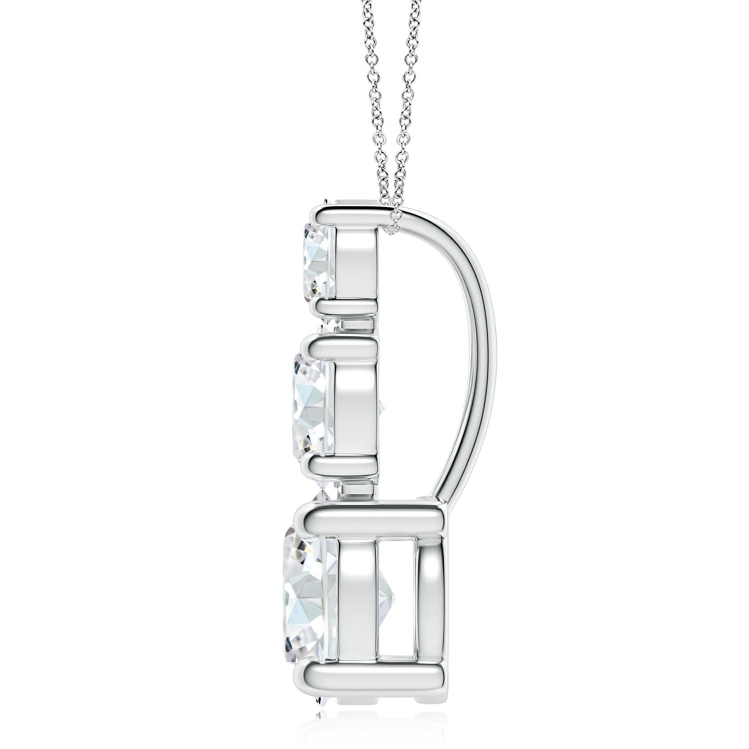 Graduated Round Lab-Grown Diamond Three Stone Pendant