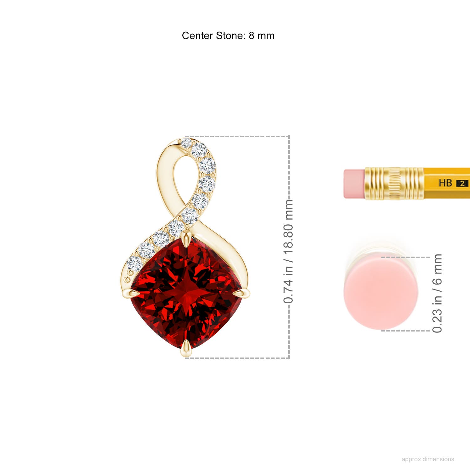 Lab-Grown Claw-Set Ruby Infinity Pendant with Lab Diamonds