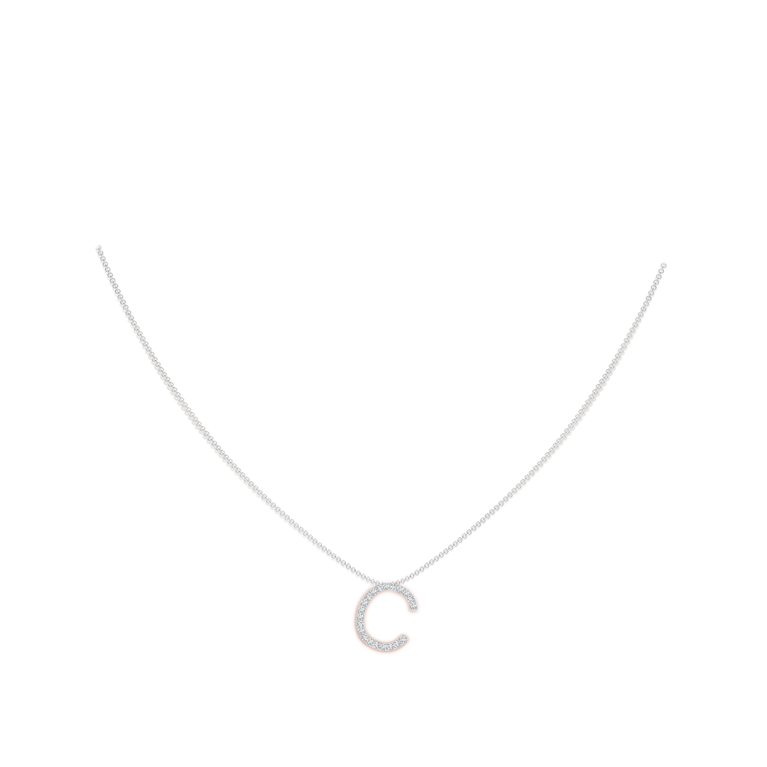 Prong-Set Lab-Grown Diamond Capital "C" Initial Pendant