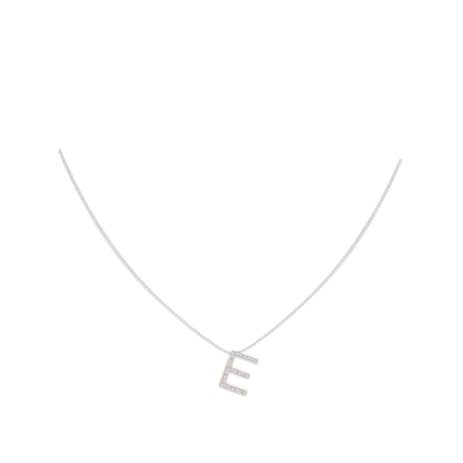 Prong-Set Lab-Grown Diamond Capital "E" Initial Pendant