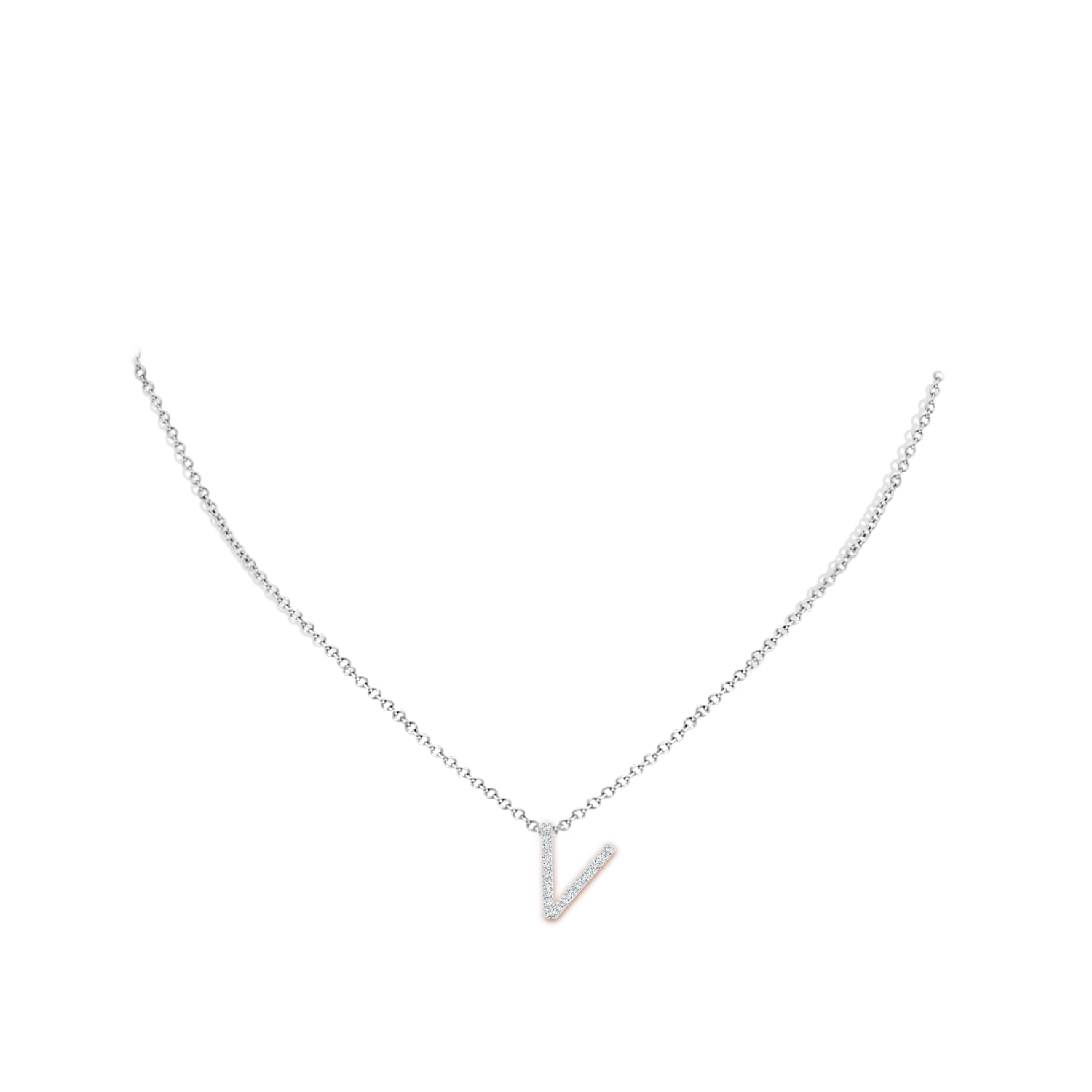 Prong-Set Lab-Grown Diamond Capital "V" Initial Pendant