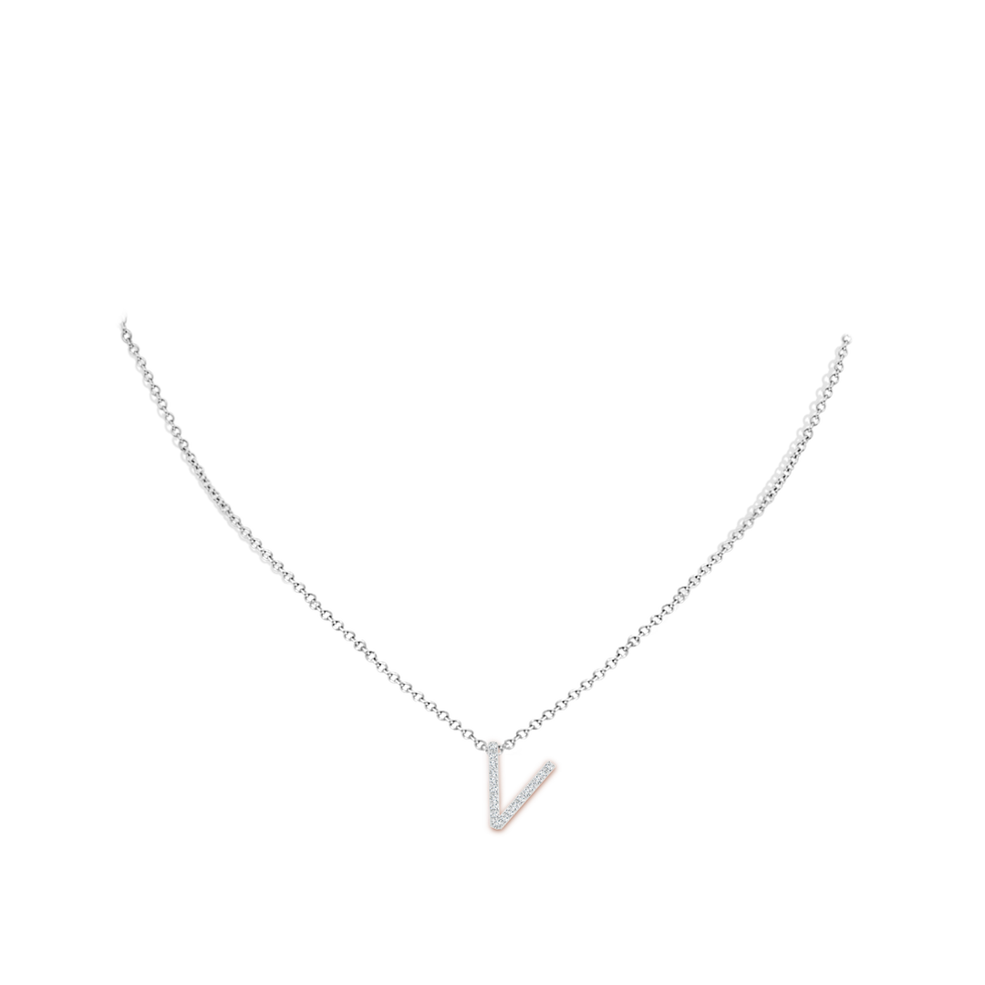 Prong-Set Lab-Grown Diamond Capital "V" Initial Pendant