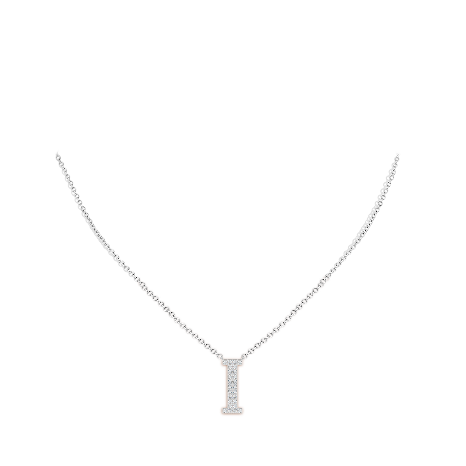 Modern Deco Lab-Grown Diamond Capital "I" Initial Pendant