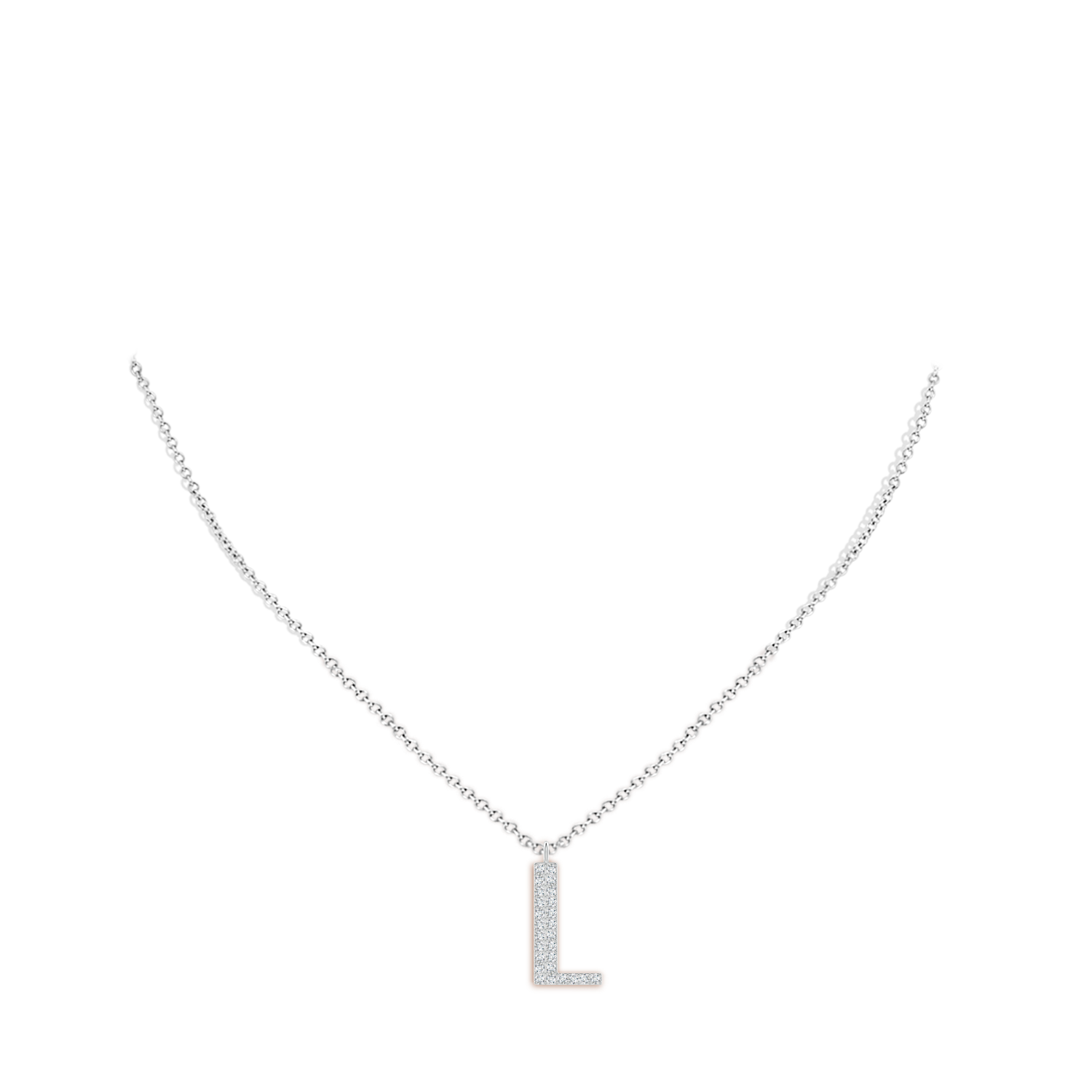 Modern Deco Lab-Grown Diamond Capital "L" Initial Pendant