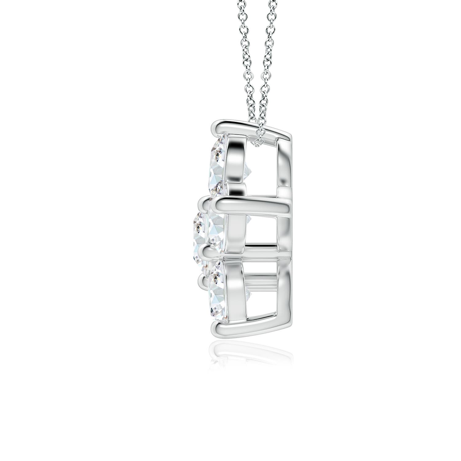 Round Lab-Grown Diamond Floral Cluster Pendant