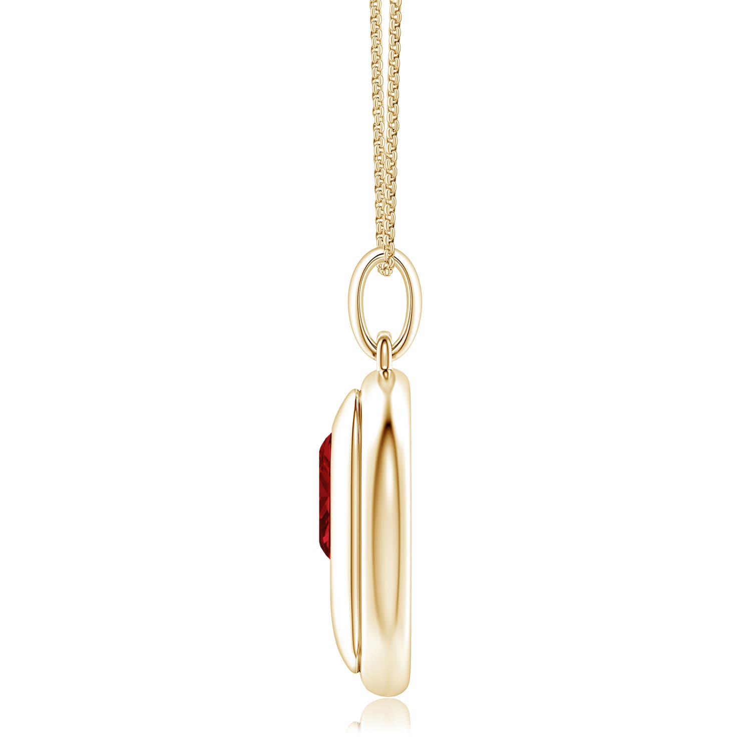 Emerald-Cut Lab-Grown Ruby Men's Tag Pendant