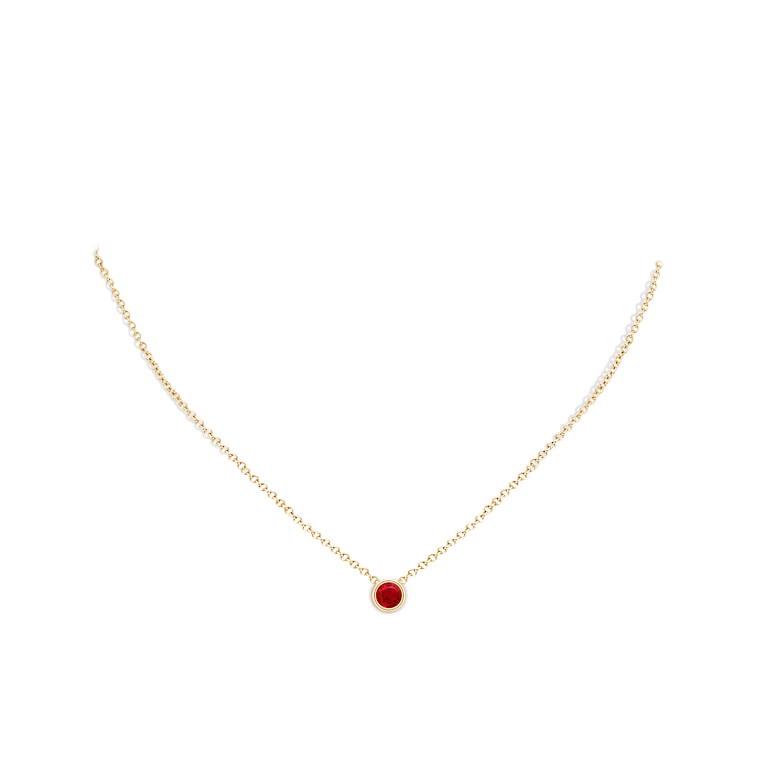 Bezel-Set Round Ruby Solitaire Pendant