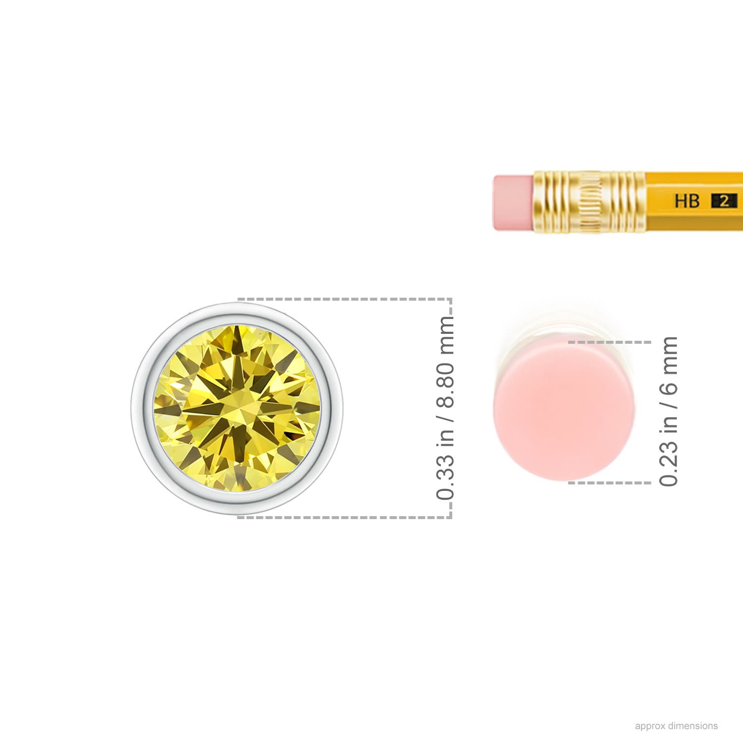 Bezel-Set Round Fancy Intense Yellow Diamond Solitaire Pendant