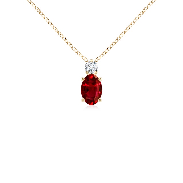 Classic Round Ruby Solitaire Pendant
