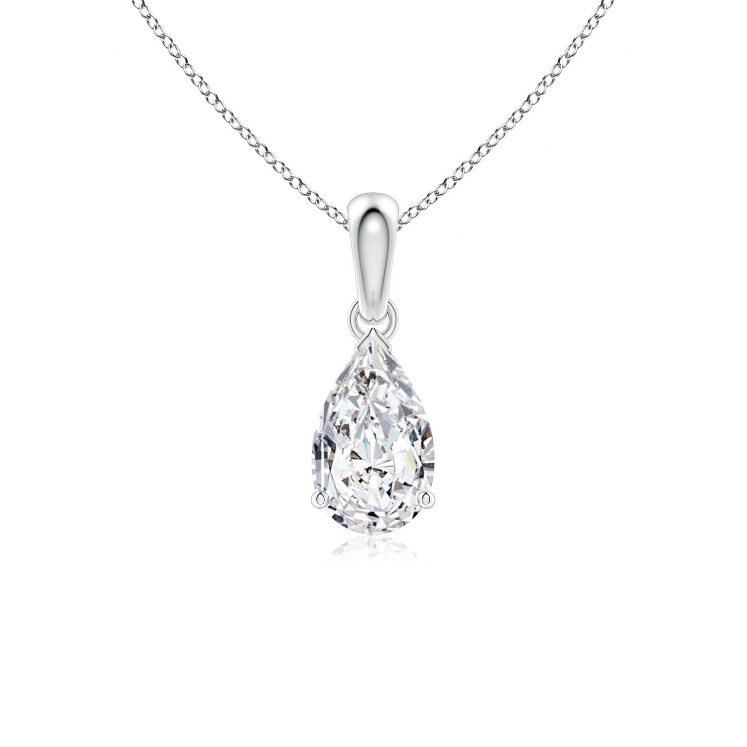 Prong-Set Pear-Shaped Diamond Solitaire Pendant