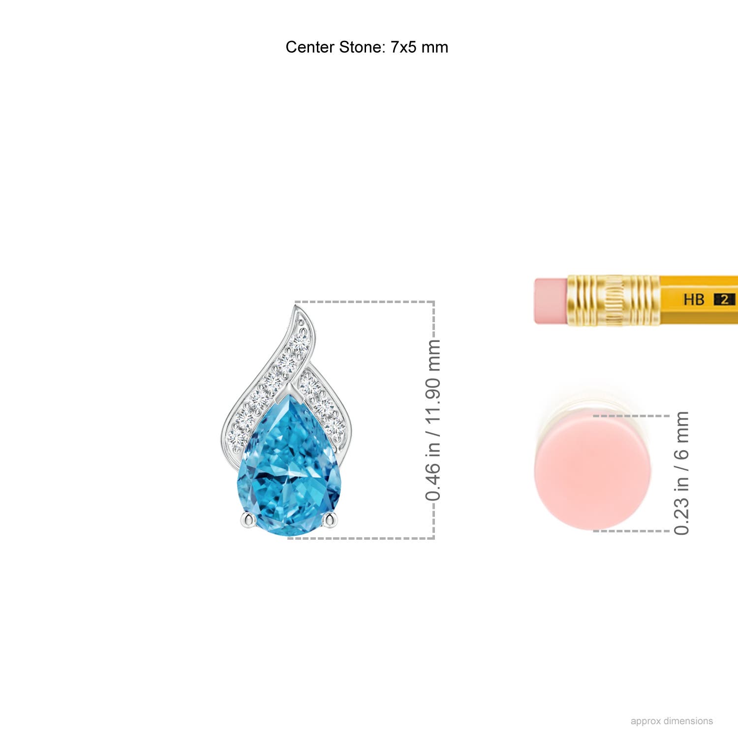 Solitaire Pear-Shaped Fancy Intense Blue Diamond Flame Pendant