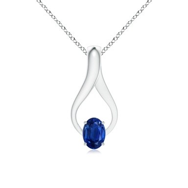 Blue Sapphire Infinity Swirl Pendant with Diamonds | Angara