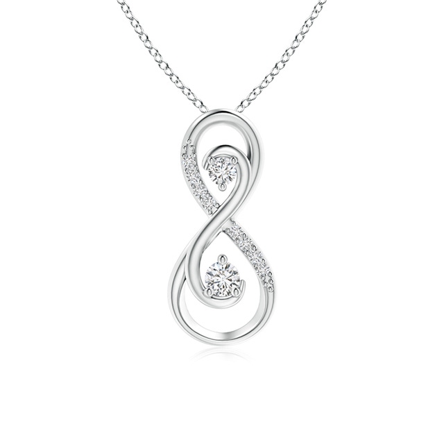 Semi Bezel-Set Two Stone Diamond Pendant | Angara