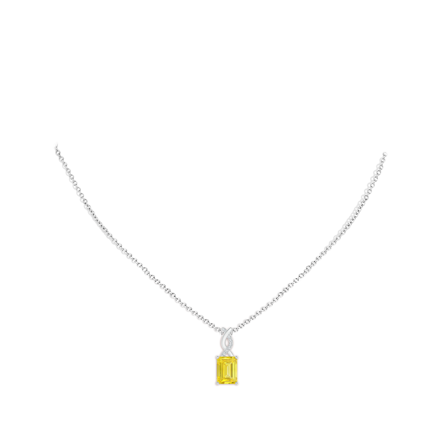 Fancy Intense Yellow Diamond Pendant with Entwined Bale