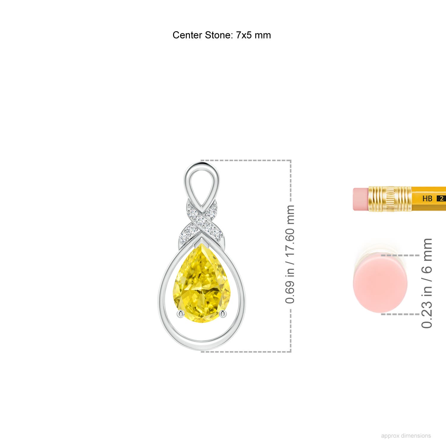 Fancy Intense Yellow Diamond Infinity Pendant with 'X' Motif