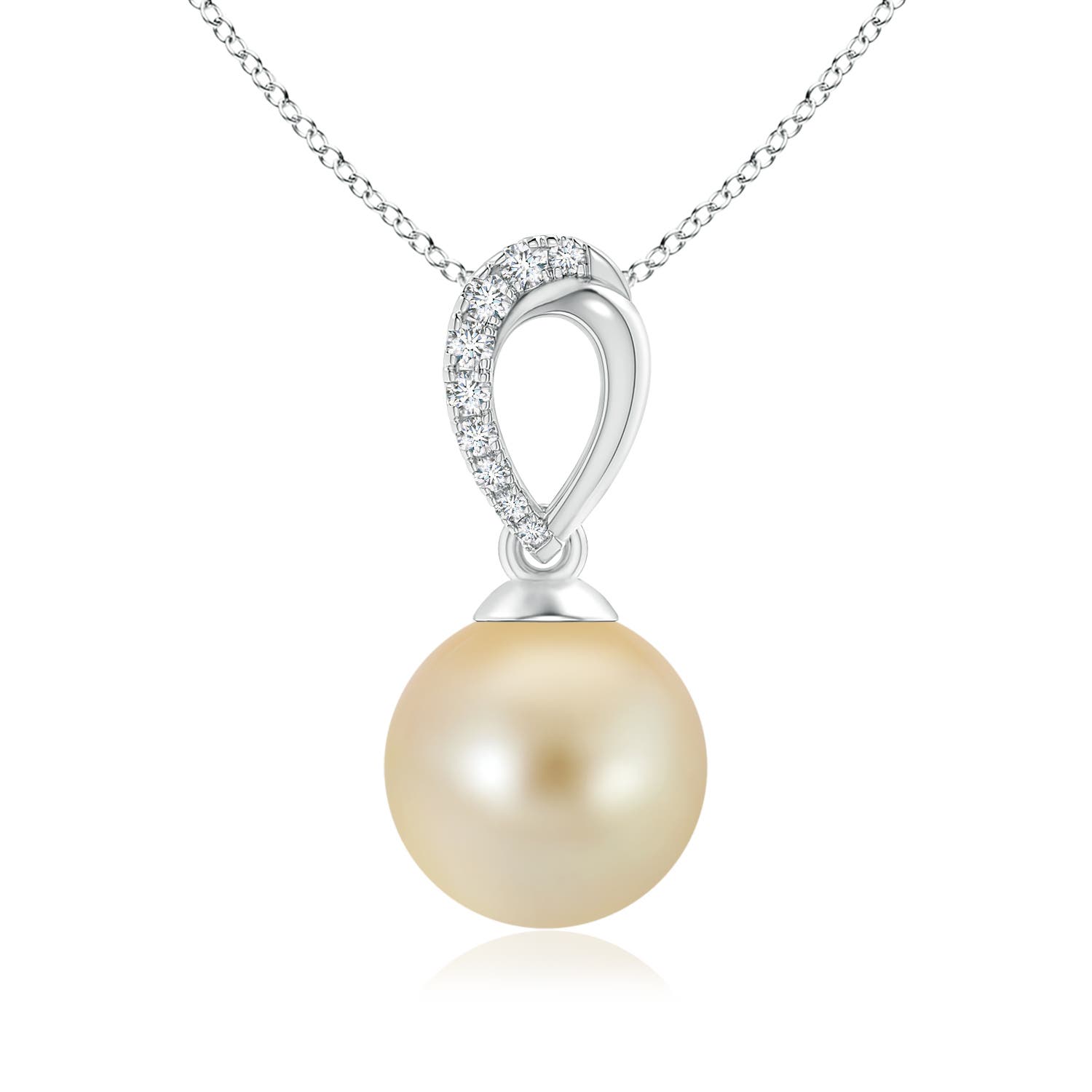 Golden South Sea Pearl And Diamond Bale Pendant Angara