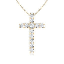 Solitaire Diamond Cross Pendant in Platinum (G, VS2 - 0.2CT. TW.) | Angara