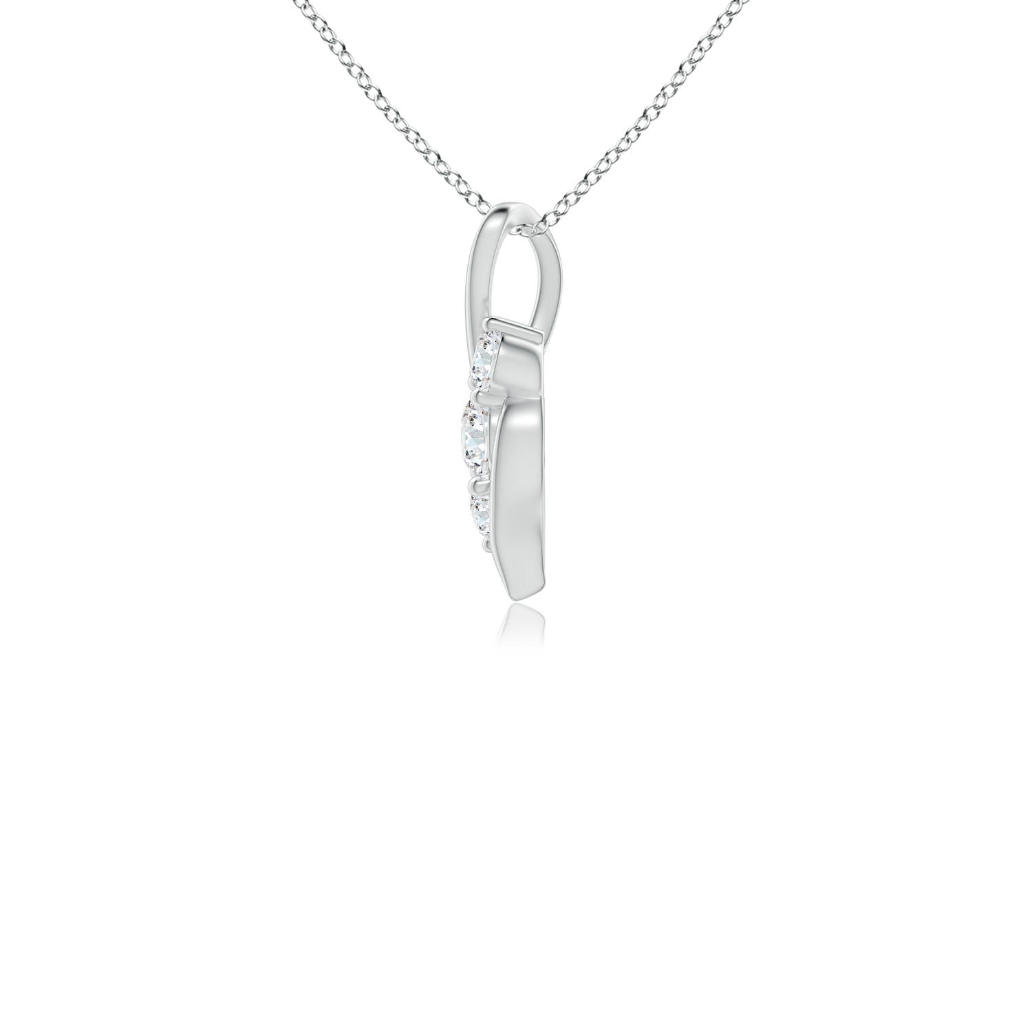 Diamond Three Stone Pendant with Twisted Bale