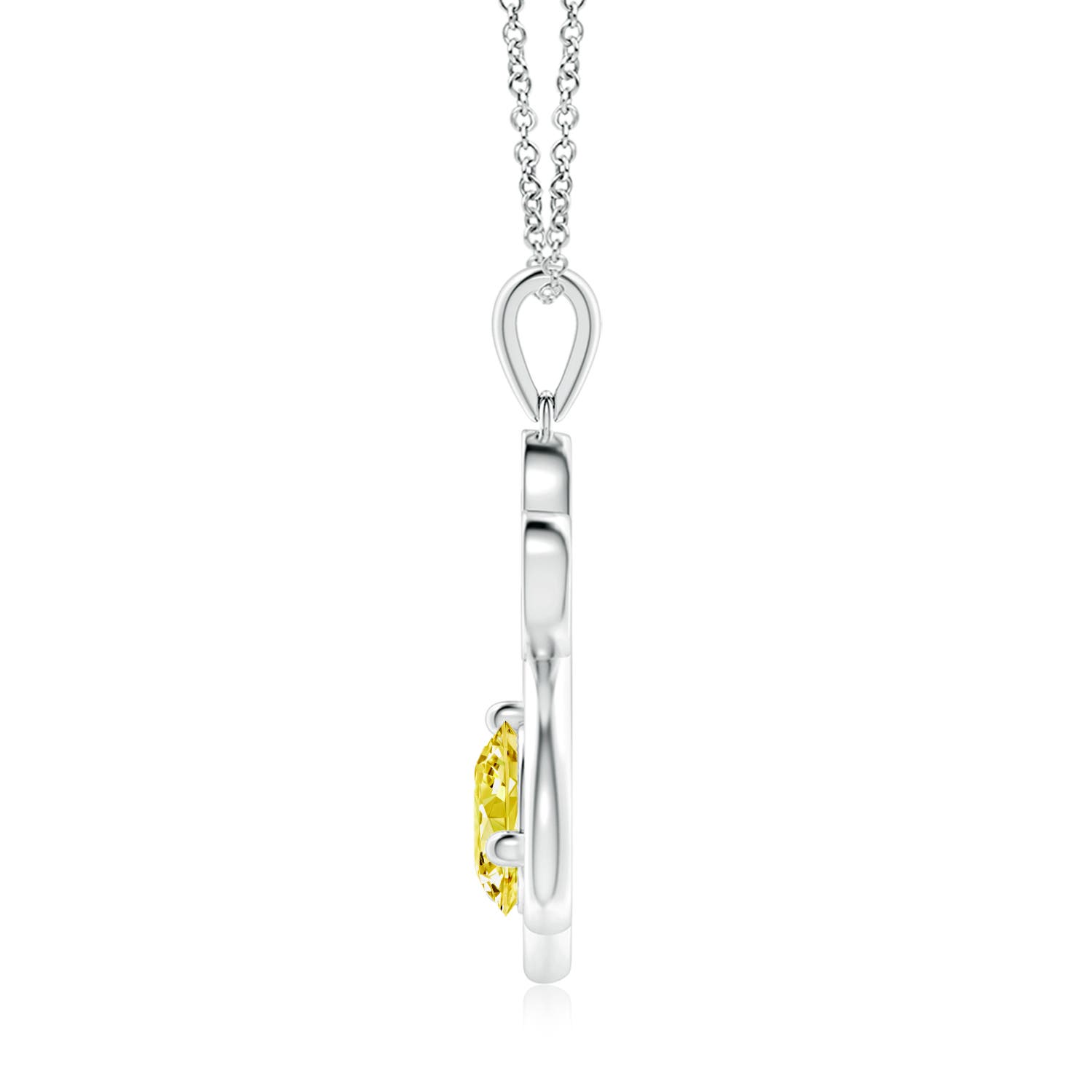 Fancy Intense Yellow Diamond Paw Print Pendant