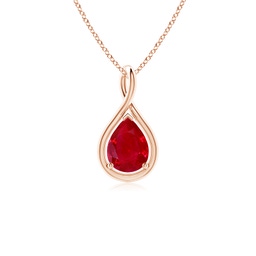 Inverted Pear Ruby Necklace with Diamonds