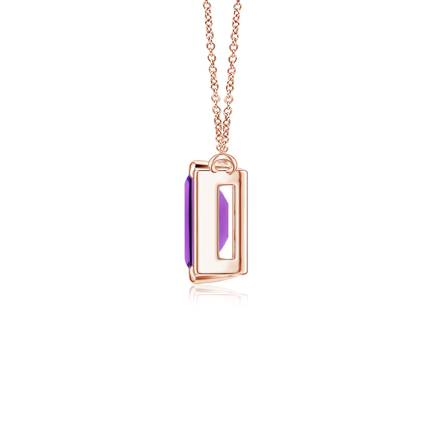 Lee Harris x Angara Emerald-Cut Amethyst Modern Art Deco Inspired Pendant