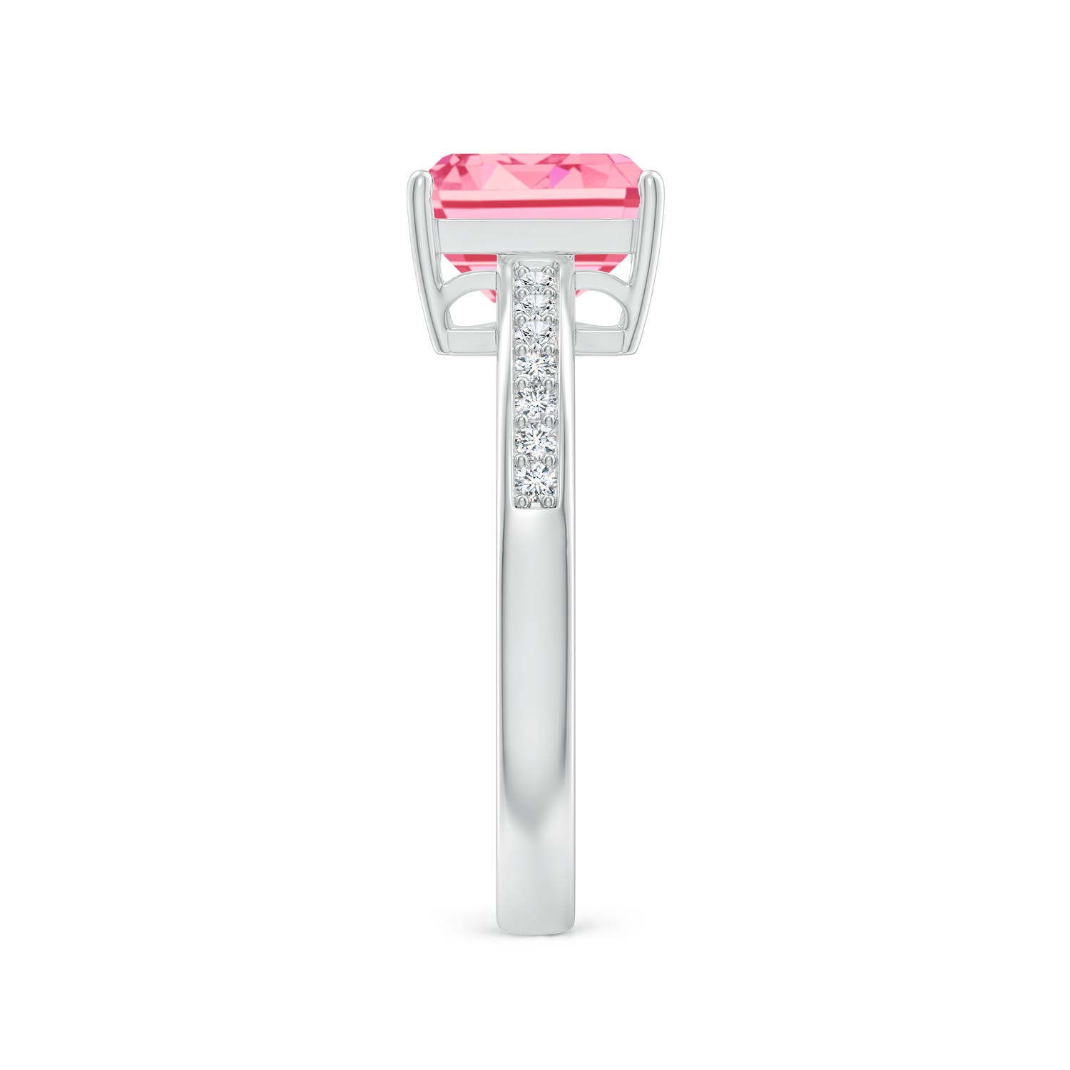 Octagonal Lab-Grown Fancy Intense Pink Diamond Cocktail Ring