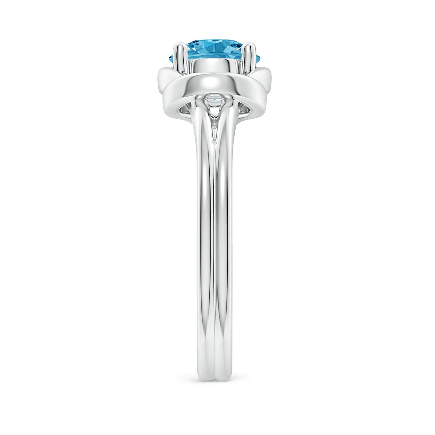 Solitaire Lab-Grown Fancy Intense Blue Diamond Infinity Knot Ring