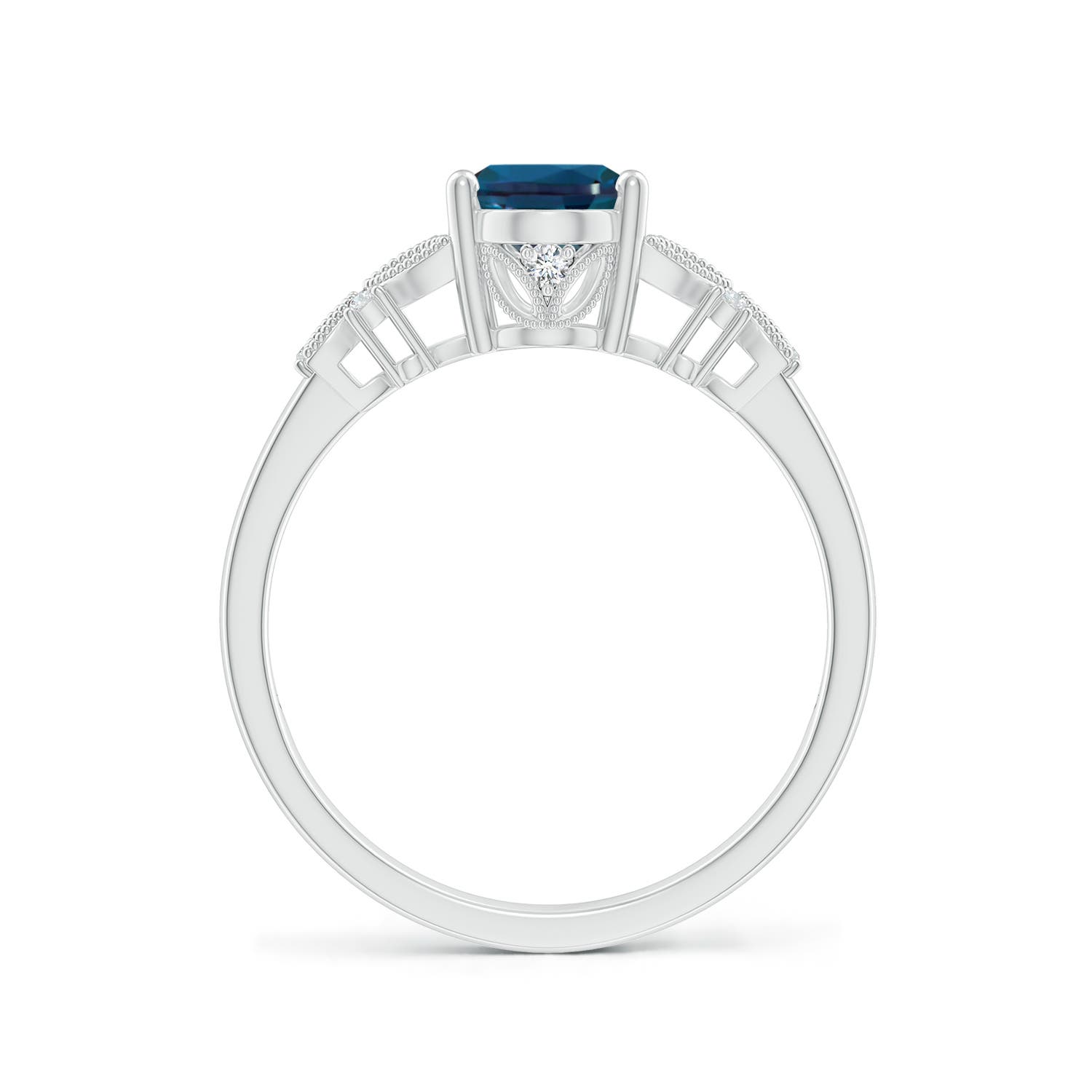 Vintage Style Oval Lab-Grown Alexandrite Ring with Diamonds