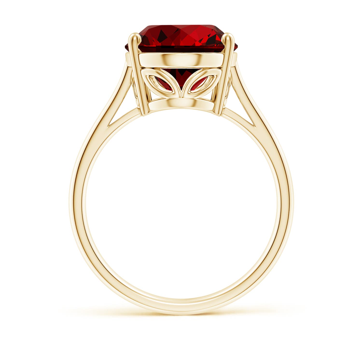 Lab-Grown Oval Solitaire Ruby Cocktail Ring